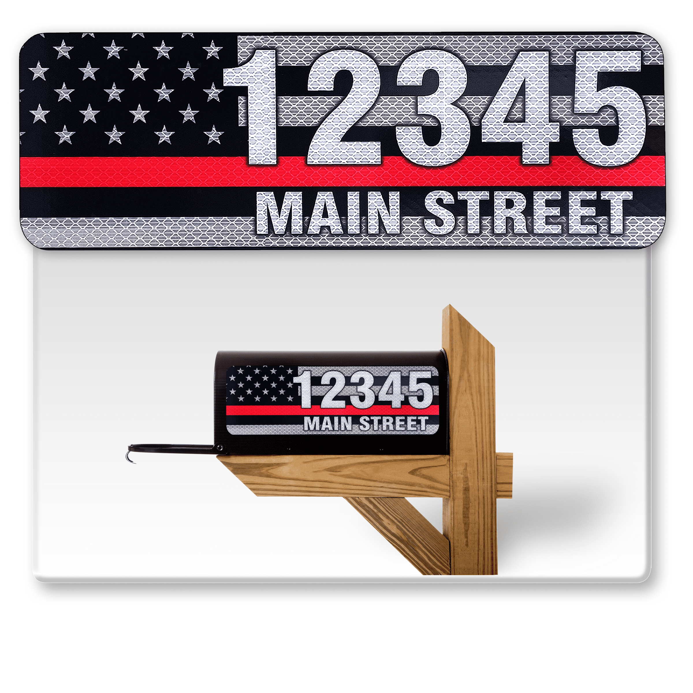 911 Customized Horizontal Mailbox Address Numbers Sticker Outdoor ...