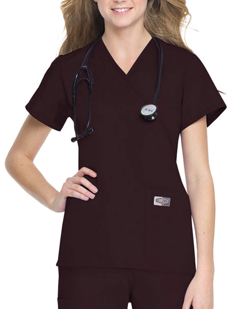 Landau Women's Faux Wrap Tunic Scrub Top, Style 70224 - Walmart.com