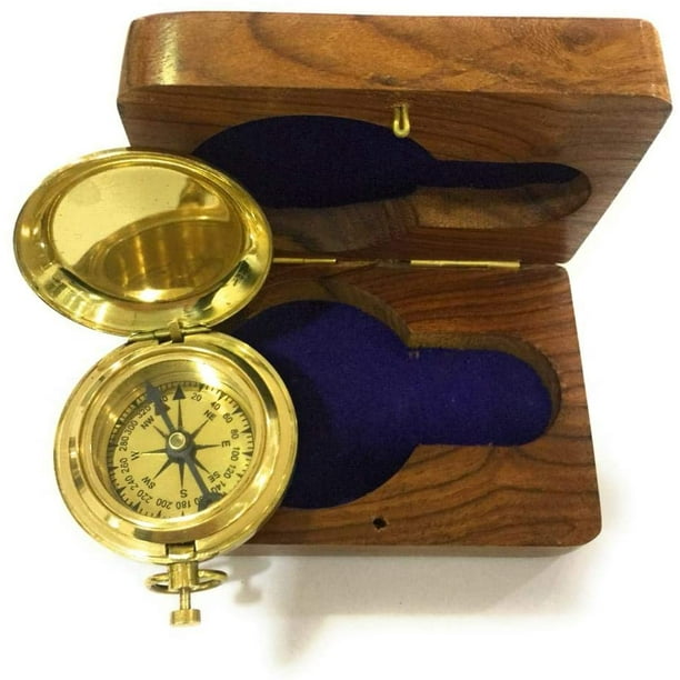 Nautical Brass Push Button Compass Marine Pocket Compass - Walmart.ca