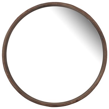 Woven Paths 20" Natural Wood Round Wall Mirror - Walmart.com