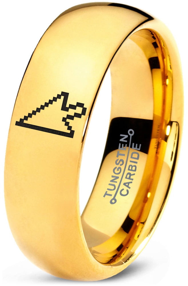 Tungsten Mouse Arrow Pointer Cursor Band Ring 7mm Men Women Comfort Fit ...