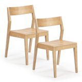 Plank+Beam Modern Dining Chair Set of 2, Solid Wood Chairs for Kitchen ...