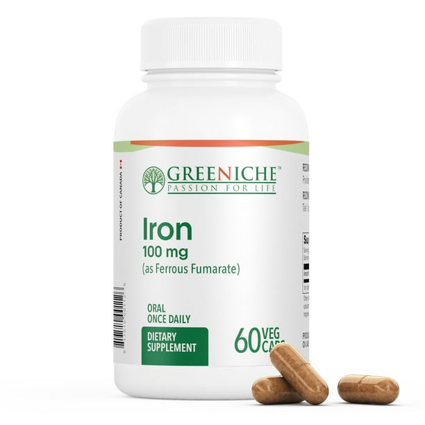 Greeniche Natural | Halal Veg-Iron | 60 Tablets | High Absorption Iron ...