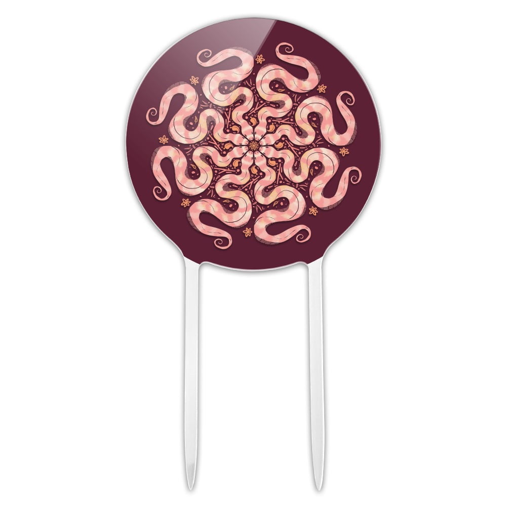 Acrylic Circle of Snakes Forming a Flower Cake Topper Party Decoration ...