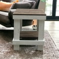 Woven Paths Rustic Solid Wood End Table, Dark Brown/White, Living Room ...