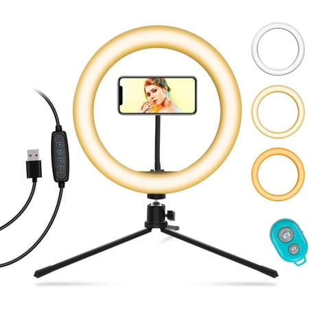 Ring Light for Phone MOUNTDOG 10 Inch Selfie Ring Light with 360 Degree ...