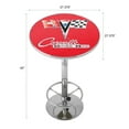 Corvette C2 Red Bar Table with Adjustable Footrest and Acrylic Top ...
