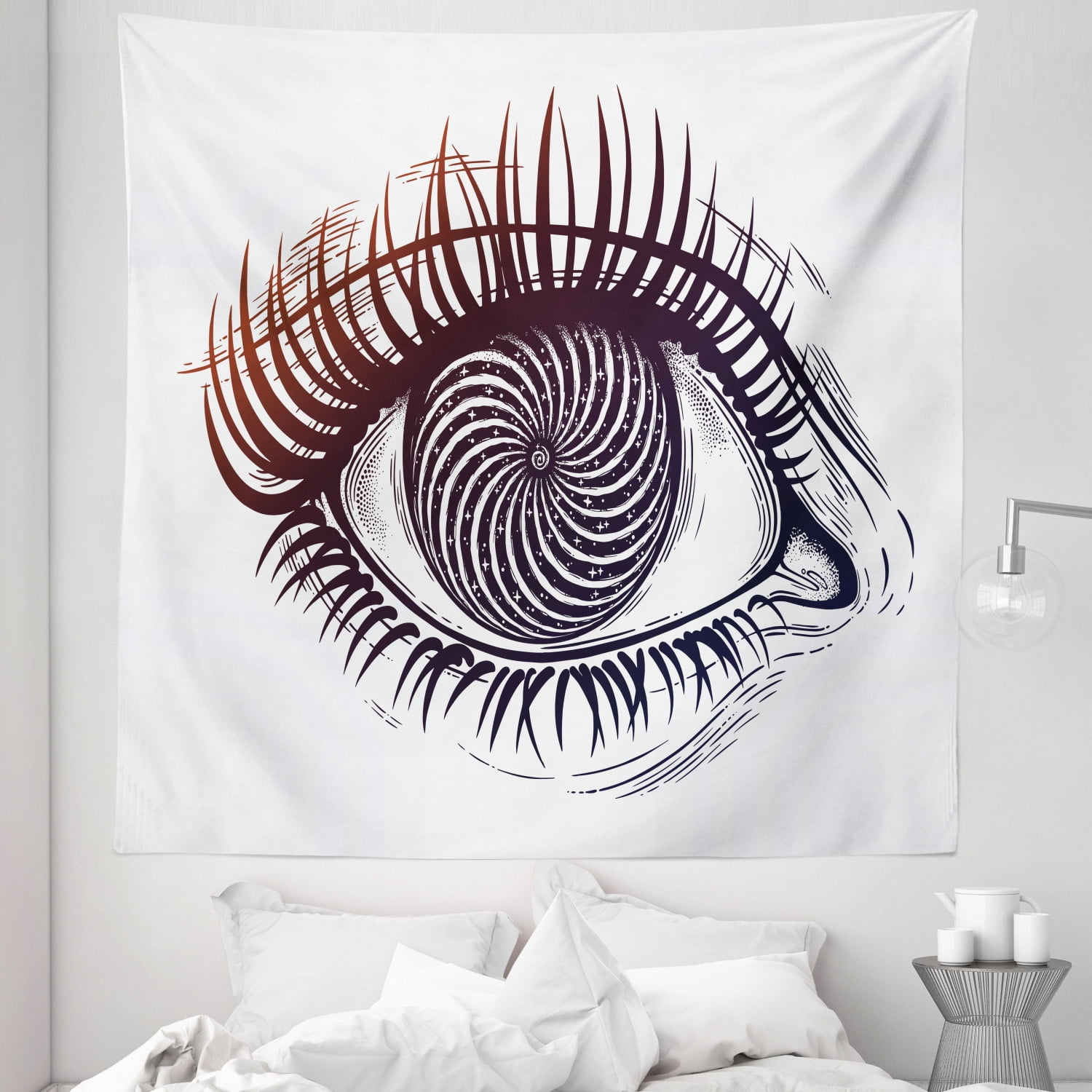 Eyeball Tapestry, Realistic Detailed Human Eye with Outer Space Themed ...