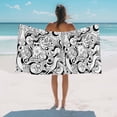 Beach Towel Cute Cat Bath Pool Towels Black White Cartoon Bird Star ...