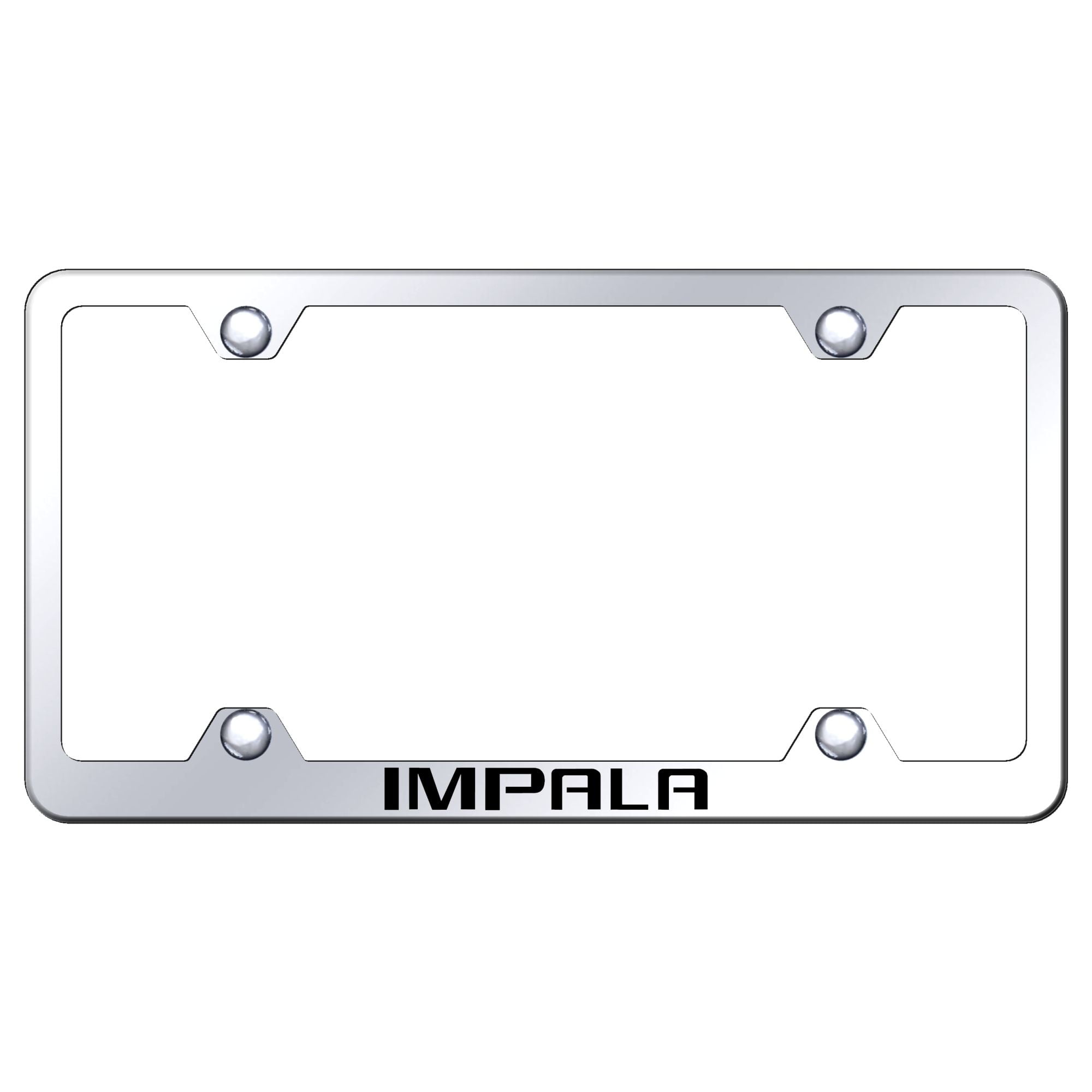 Chevy Impala Laser Etched Logo Wide Body License Plate Frame (Chrome ...