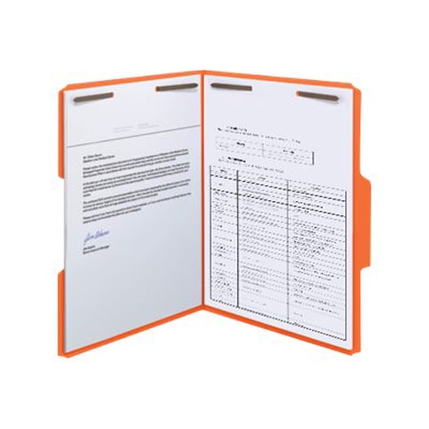 Smead Standard - Flat bar file - for Letter - tabbed - orange (pack of ...