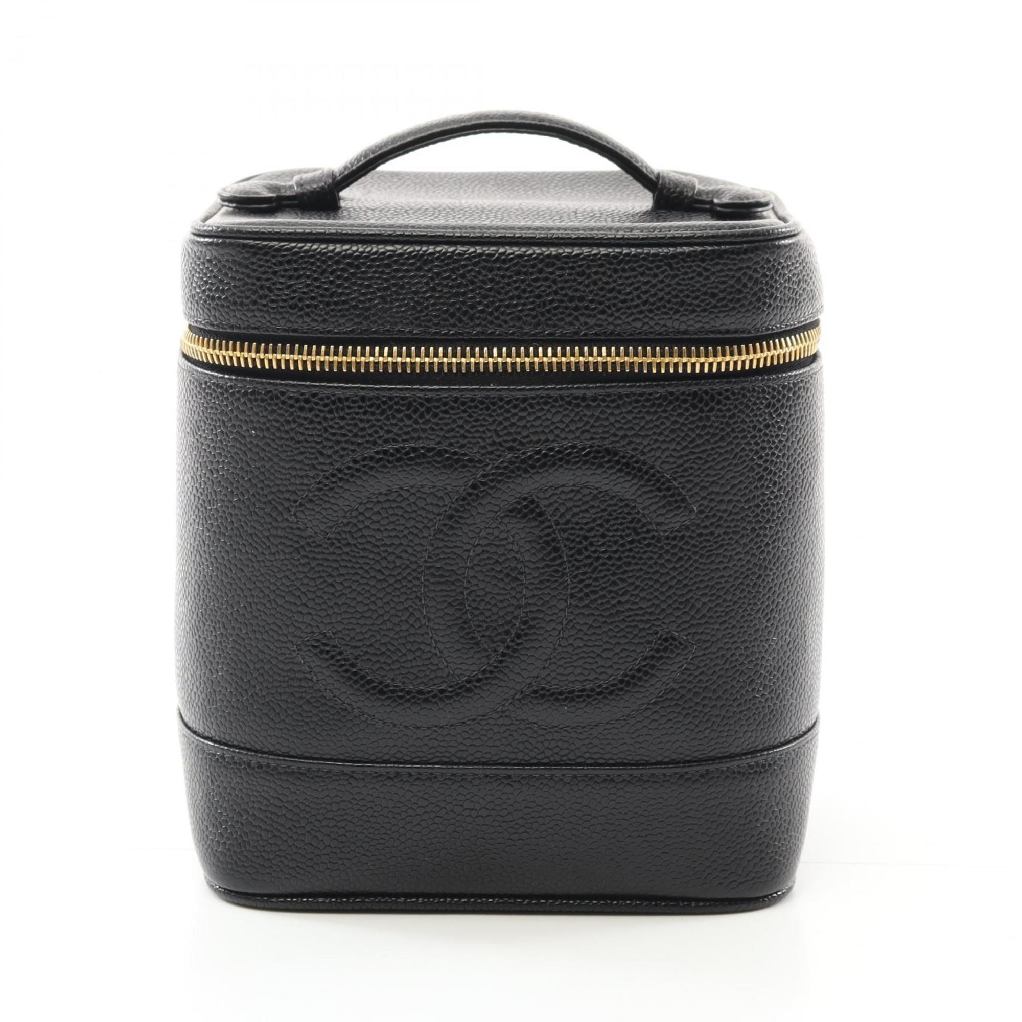 Pre-Owned CHANEL Coco Mark Handbag Leather Women's Black A01998 (Good ...