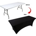 Table Covers for 6 Foot Tables, Black Washable and Wrinkle Resistant ...