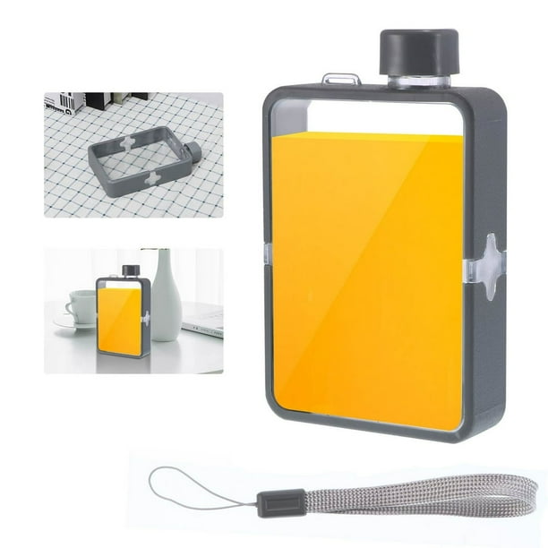 HAOAN 380ml Flat Water Bottle Thin Water Container Transparent Portable ...
