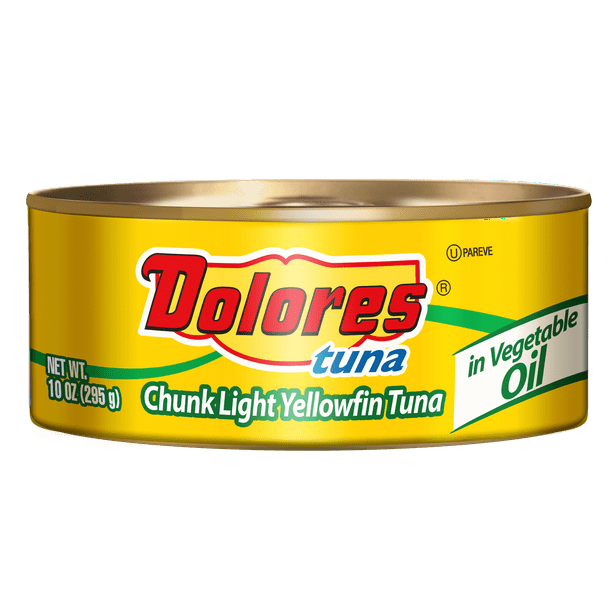 Dolores Tuna in Oil, Chunk Light Yellowfin Tuna in Vegetable Oil, 10 oz ...
