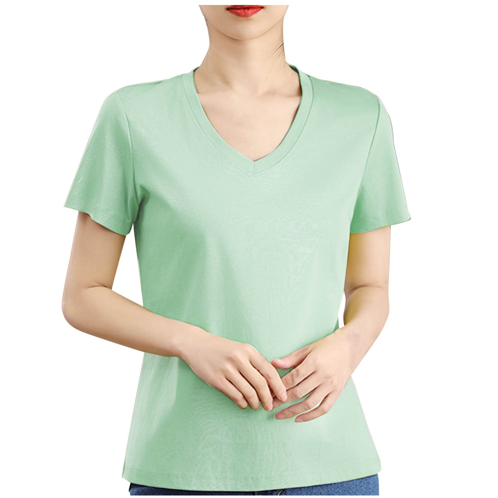 Click here for Olyvenn Womens Summer Tops Tee Mercerized Cotton 2... prices