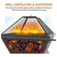 33 Inch Square Metal Fire Pit with Mesh Lid & Cover - Outdoor Fireplace ...