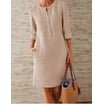 Cotton And Linen Long-Sleeved Dress - Walmart.com
