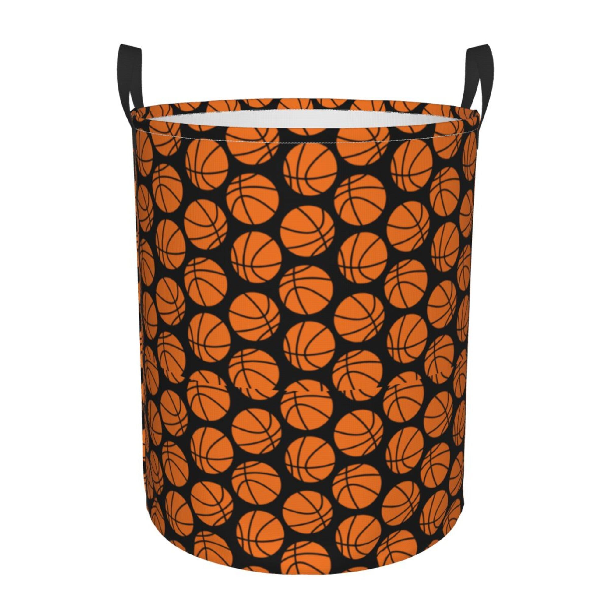 XMXY Round Laundry Basket Organizer, Basketball Background Orange ...
