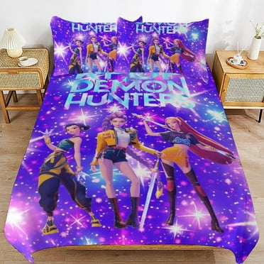 Kpop Demon Hunters Bed Duvet Cover Anime Bedding Sets Lightweight 3 ...