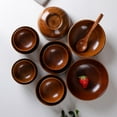 Nuoxin Natural Jujube Wood Soup Bowl Handcrafted Wooden Noodle Bowl ...
