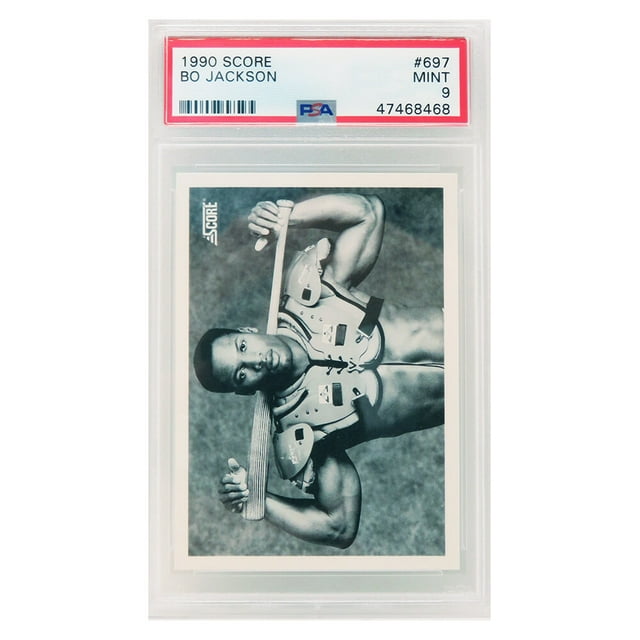 Bo Jackson 1990 Score Baseball #697, B&W Bat On Shoulder, PSA 9 MINT ...