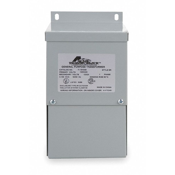Acme Electric Transformer,120/240VAC,12/24VAC,250VA T181050 - Walmart.com