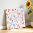 Blue Pink Floral Canvas Wall Art for Living Room, Boho Light Blue Pink ...