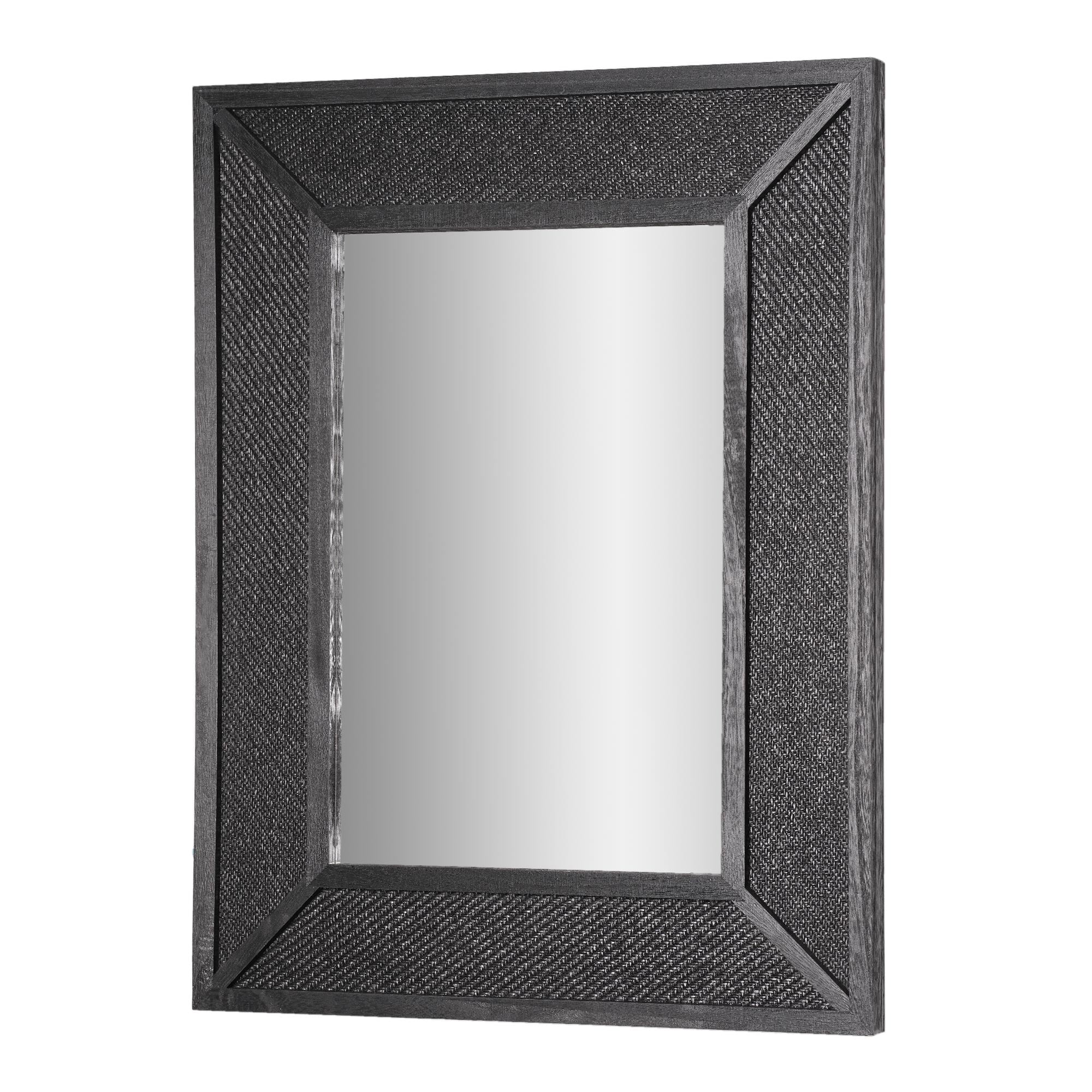 Crystal Art Gallery 18 x 24 Rectangle Vanity Mirror Black Wooden Framed ...