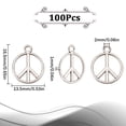 1Box 100Pcs Tibetan Style Alloy Peace Sign Pendants Silver 16.5x13 ...