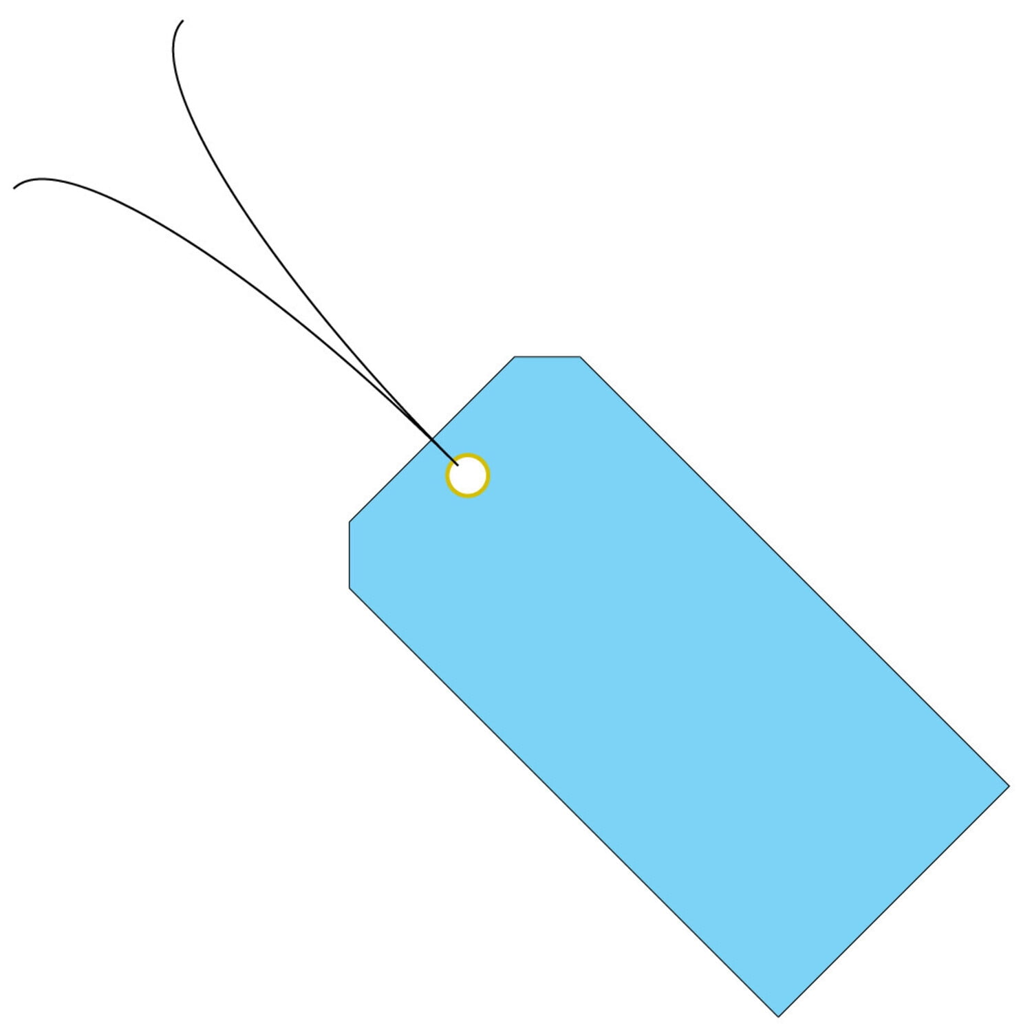 2 x 4 Light Blue Waterproof 15mil Plastic Tags (Wired) (50 per order ...