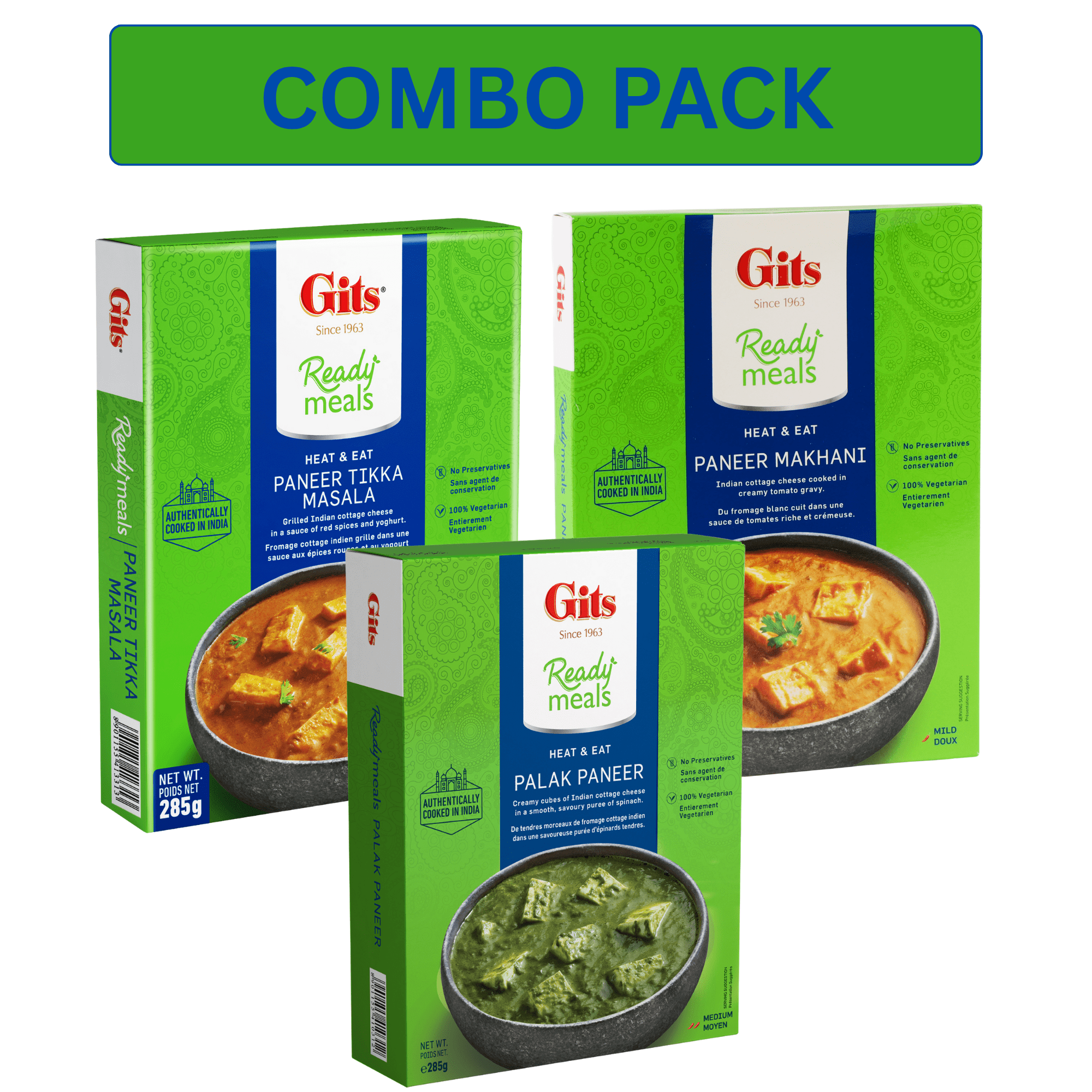 Click here for Gits Heat & Eat Paneer Makhni 285g  Palak Paneer 2... prices