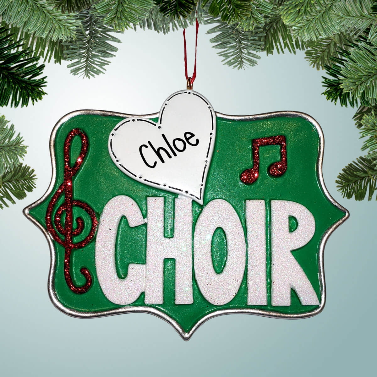 Personalized Choir Sign with Heart Christmas Ornament - Music Lover ...