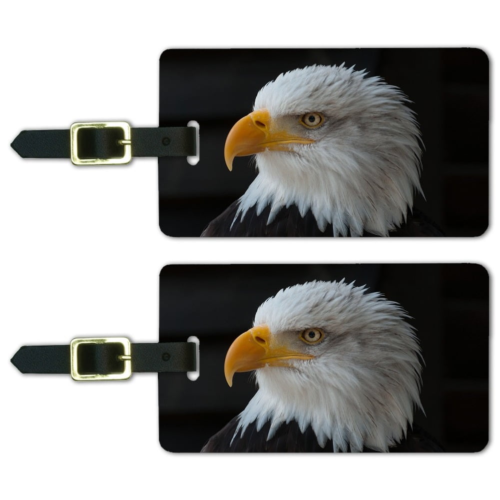 Stoic Bald Eagle Luggage ID Tags Suitcase Carry-On Cards - Set of 2 ...