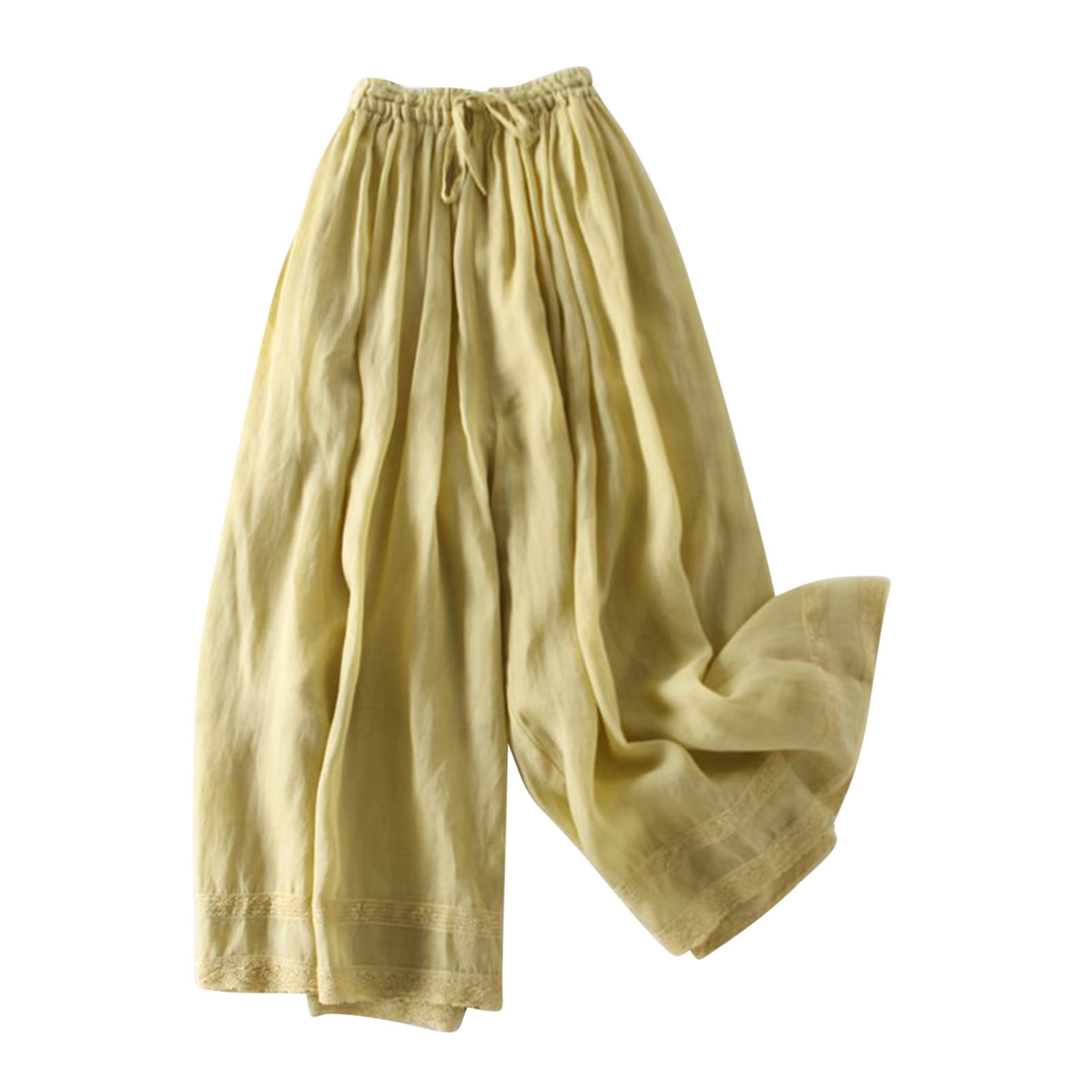 Click here for Aherbiu Wide Leg Pants For Women Cotton Linen Flow... prices