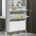 Tipping Bucket Shoes Cabinets 3-Tier Storage Cabinet Narrow Shoe Rack ...
