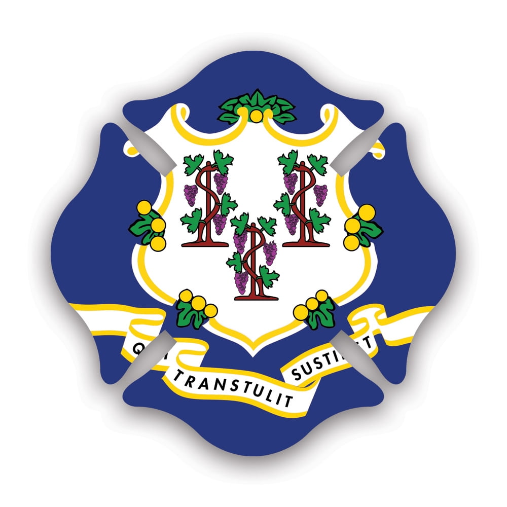 Connecticut State Maltese Cross Shaped Sticker Decal - Self Adhesive ...