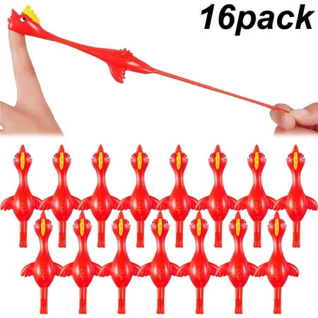 IGUOHAO 16 Pack Slingshot Chicken Rubber Chicken Flick Chicken Flying ...