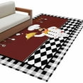 Area Rug for Living Room, Red Kitchen Chef Non-Slip Indoor Large Carpet ...