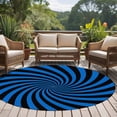 Blue Vortex 6FT Round Area Rugs for Living Room Abstract Navy Blue ...