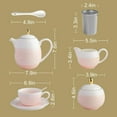 Sweejar Porcelain Tea Sets,8 oz Cups and Saucer Teaspoon Set of 4, with ...
