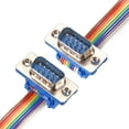 IDC Rainbow Wire Flat Ribbon Cable DB9 Male to DB9 Male Connector 2 ...