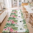 2x6ft Area Rug,Tropical Flamingo Monstera Washable Large Rugs Soft Non ...