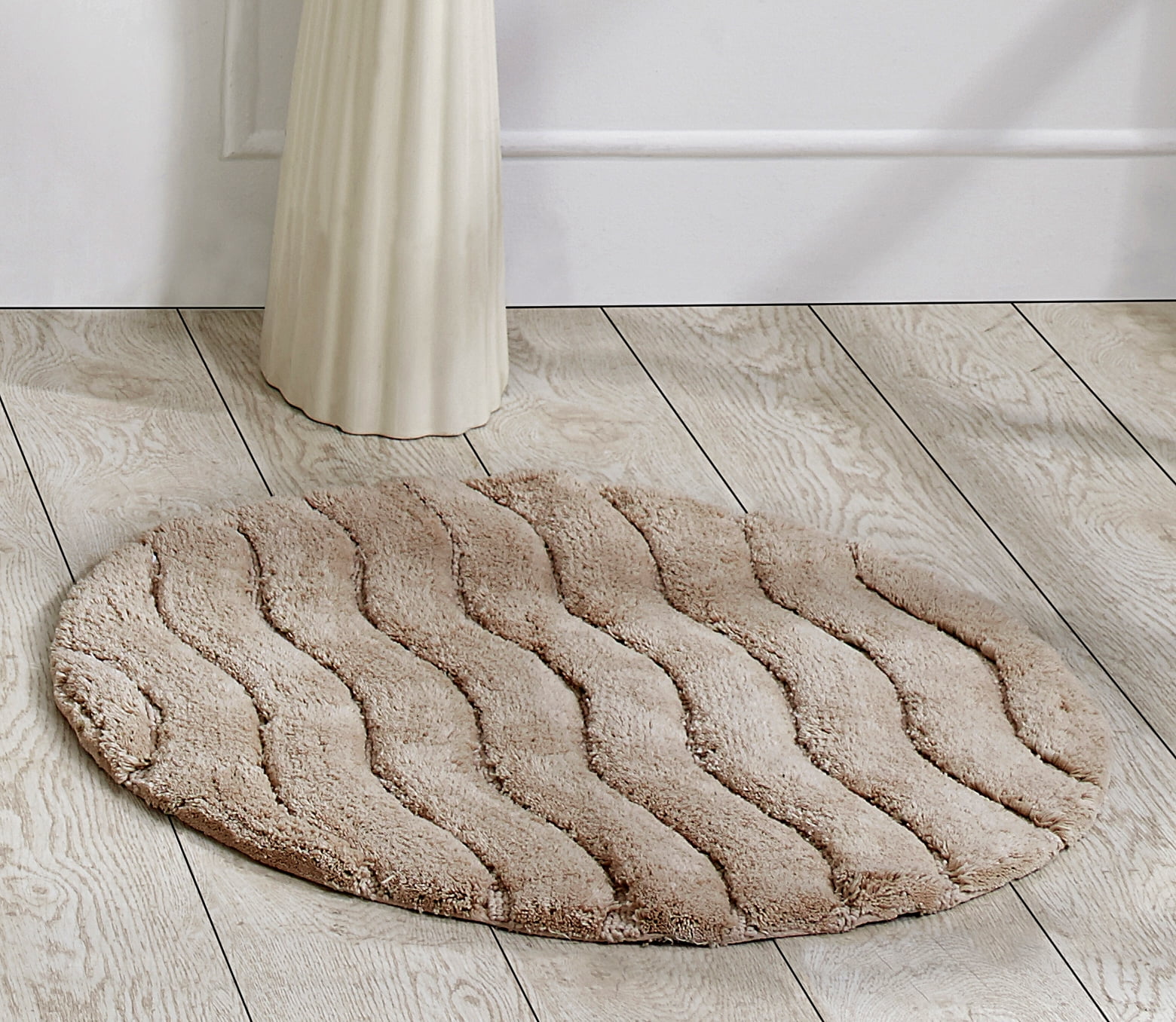 Better Trends Indulgence 100% Cotton 30" Round Bath Rug - Sand ...