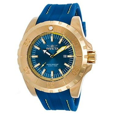 Invicta Men's 17058 Pro Diver Analog Blue Dial Swiss Quartz Gold Watch ...