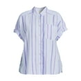 Terra & Sky Women’s Plus Size Button-Front Camp Shirt 0X-5X, Lightweight Linen - Walmart.com