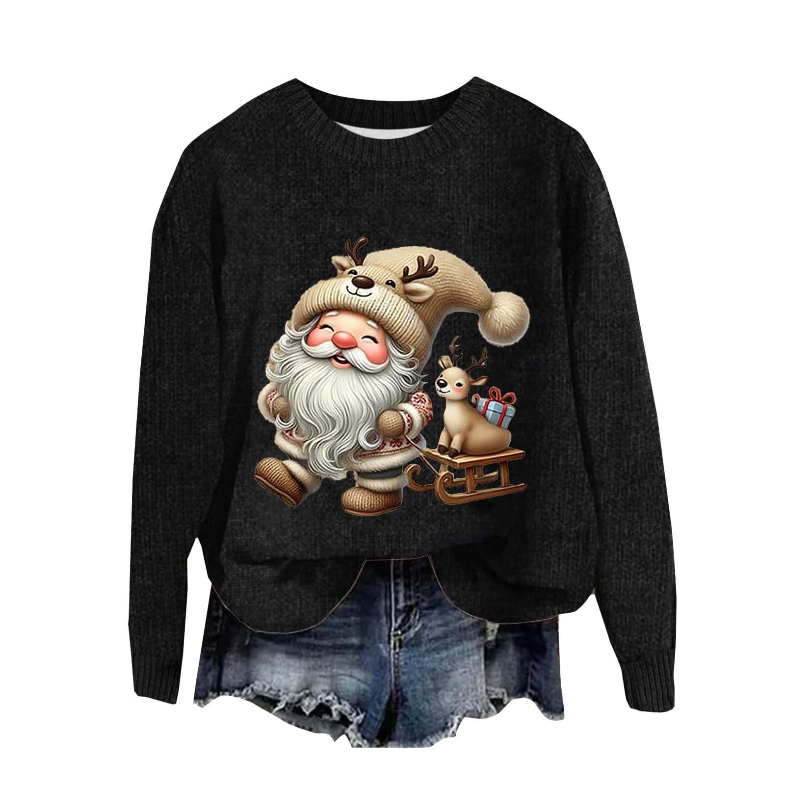 Click here for Zhanying Womens Tops Fall 2025 Jacquard Black Pull... prices