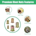 CERPXFF-Rivet Nuts, 60pcs M8 Rivet Nut, Carbon Steel Rivnut Flat Head ...