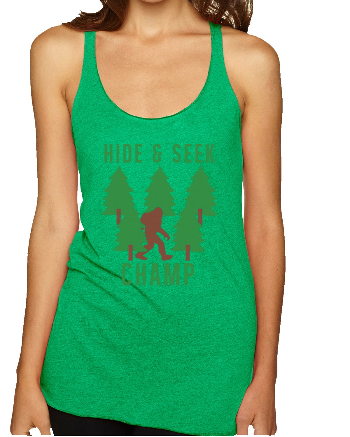 Wild Bobby Hide And Seek Champ Funny Bigfoot Hiding Humor Women Tri Blend Racerback Tank Top