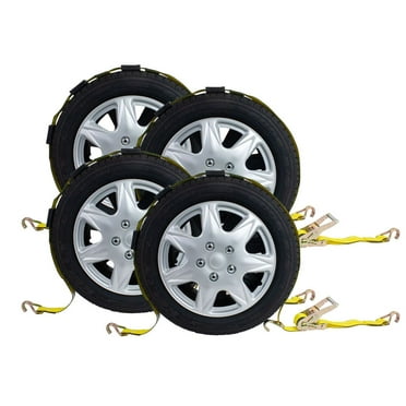 4-Pack Ratchet Wheel Tie Down Straps for Car Trailer – 2"x96" Heavy ...